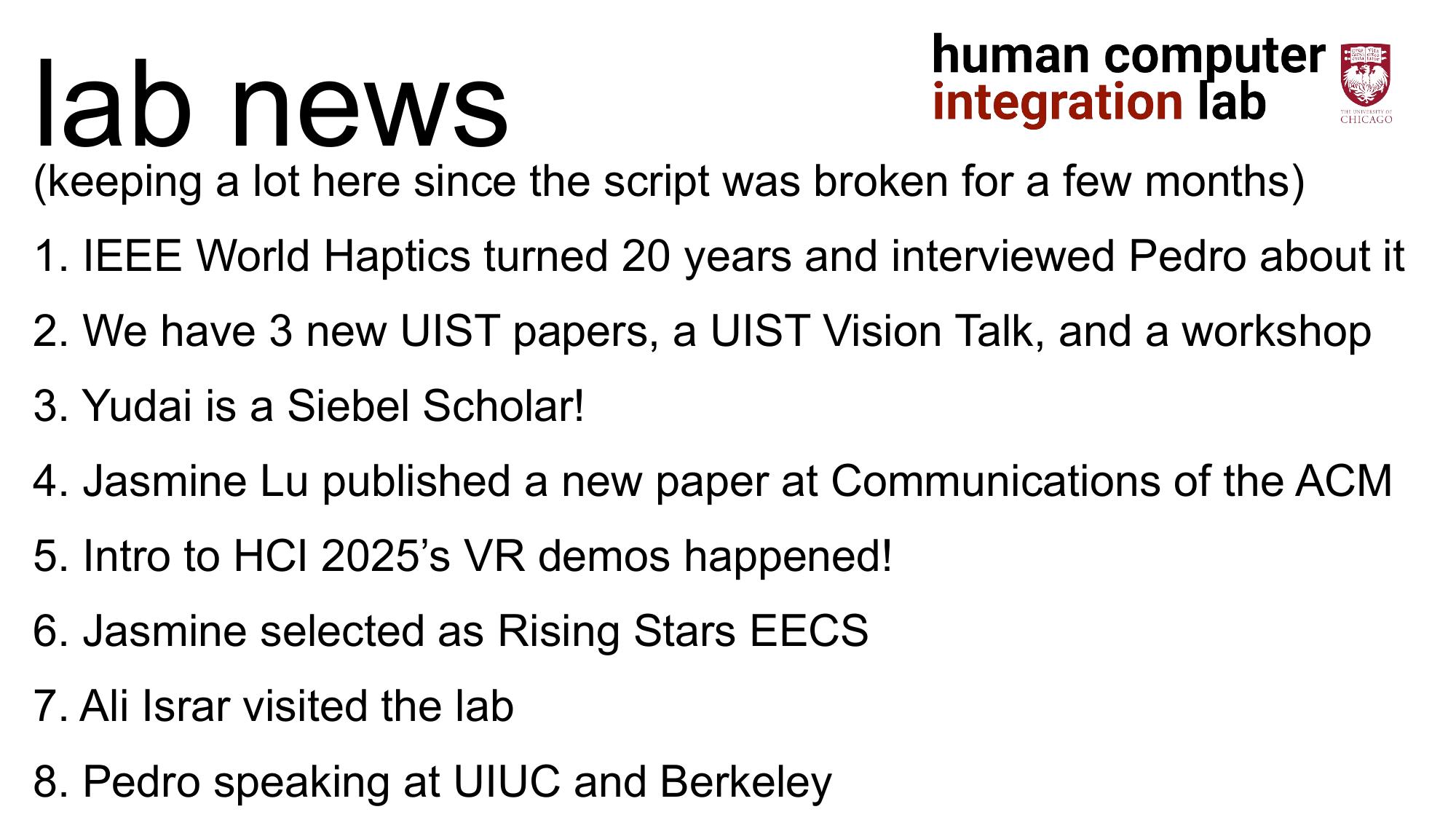 HCI Lab News